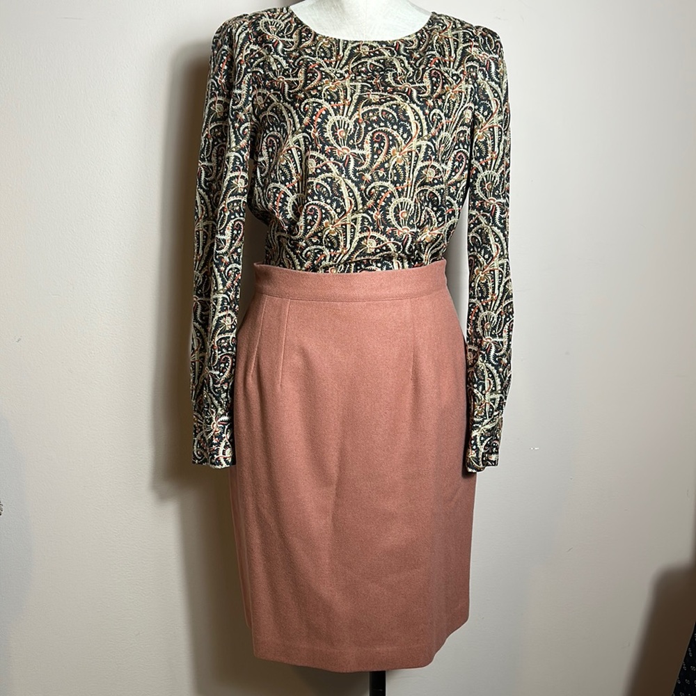 Vintage Lew Magram Collection Rose Color Pencil Skirt… - Gem